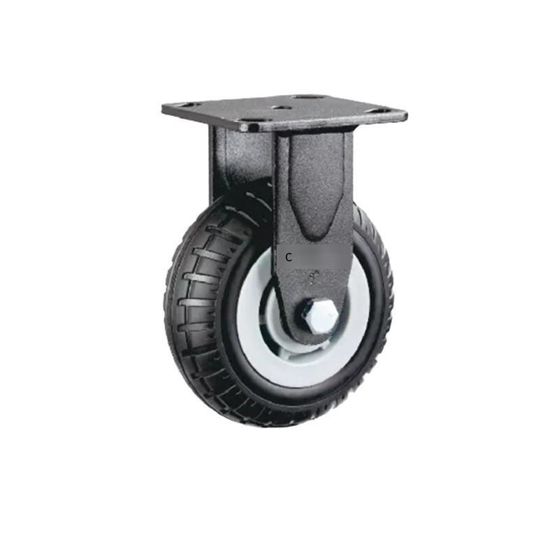 6 Inch Fixed Heavy Duty Caster Wheels 4Pcs Gray Core Black; ECVV TR ...